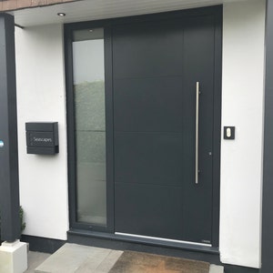 Contemporary Postbox, Personalised Post Box, Lockable Post Box, Grey ...