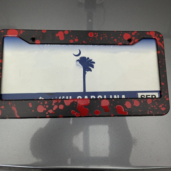Blood Splattered Black Plastic License Plate Frames Car Truck Zombie ...