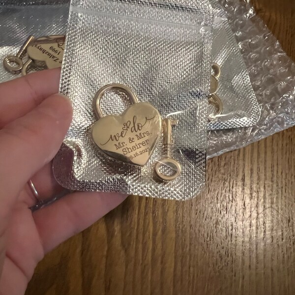 Wedding Lock, Padlock With Key, Heart Lock, Love Lock, Custom Lock ...
