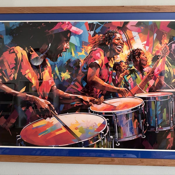 West Indian Art of Band Playing Music in Trinidad, Trinidad Painting ...