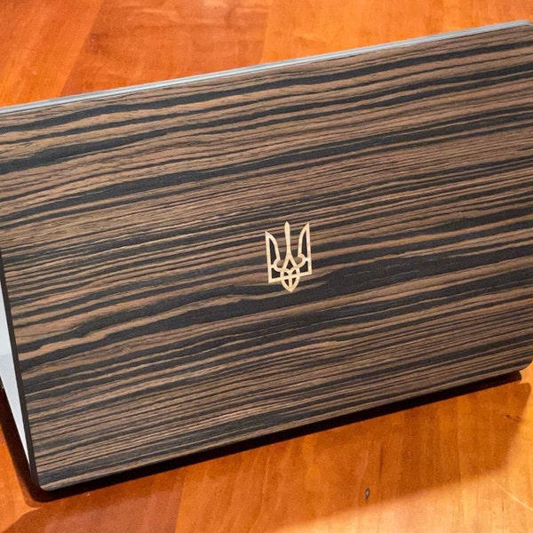 DARK NATURAL WOOD Slim Skin Wood MacBook M1 M2 M3 Air 13 MacBook Pro 14 ...
