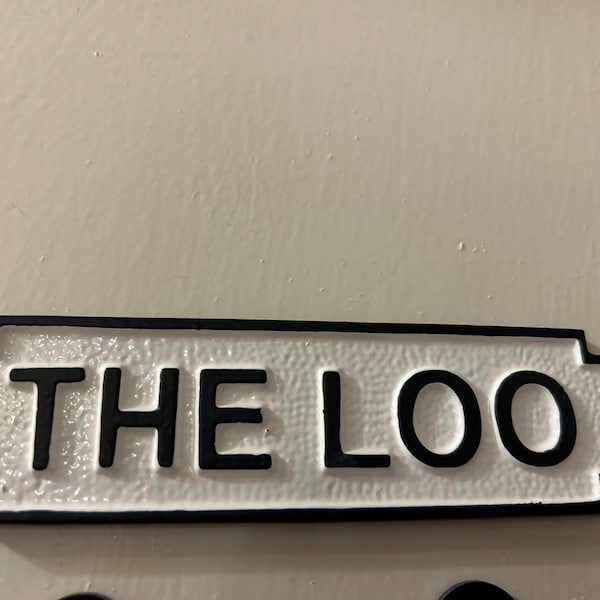 NEW Antique / Retro Style Toilet Door Sign Loo Iron Black Plaque Pub ...