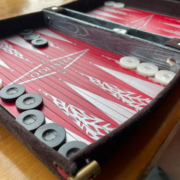 Rustigo Portable,roll Up,travel Backgammon and Chess/distressed Blue ...