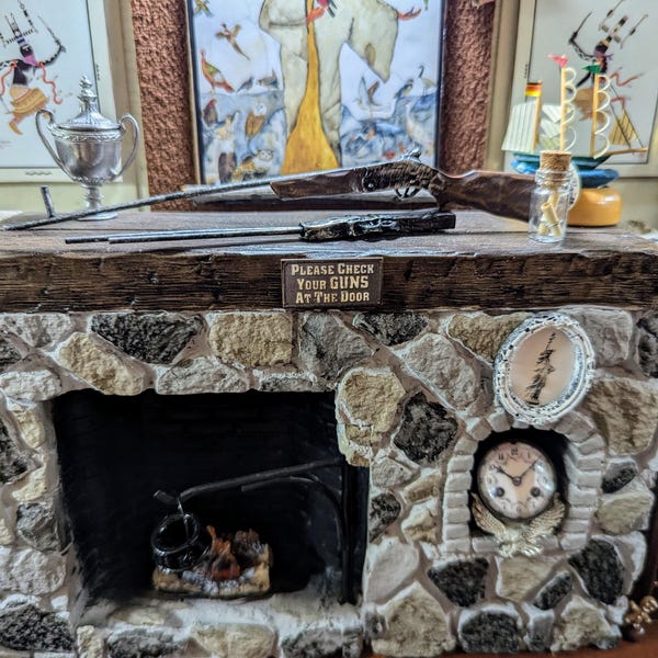 FAUX Miniature Victorian Landing PAPER Window Stained Glass Look in ...