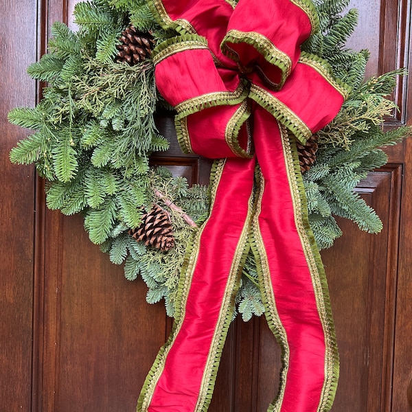 Christmas Bow, Christmas Ribbon for Wreath Bow,red, Sage Green, Gold ...