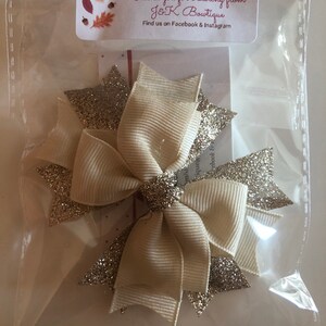Ivory and Champagne Boutique Bow Ivory Bow 4 Hair Bow - Etsy