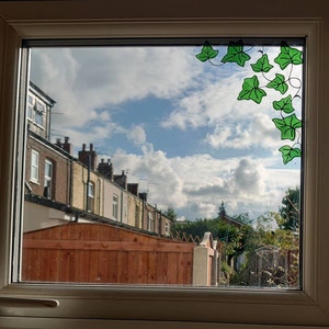 Ivy Corner Window Cling Handpainted to Get the Look of Stained Glass ...
