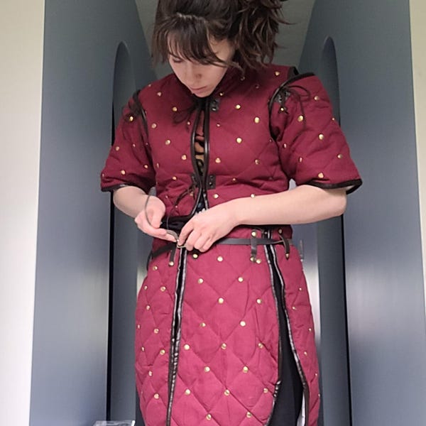 Medieval Thick Padded Cotton Gambeson Armor - Full Sleeve Aketon Jacket ...