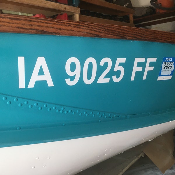 Set of 2 Watercraft Registration Numbers 3 INCH Lettering Vinyl Boat ...
