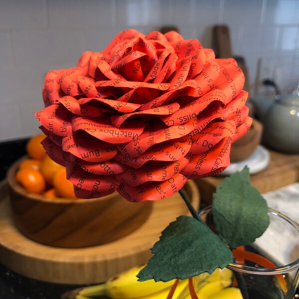 Personalised Gift, Paper Flower Message Rose - Personalised With Your ...