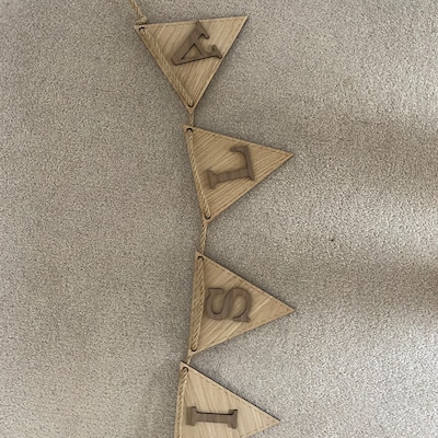Personalised Bunting With Wooden Letters for Nursery Decor. Name ...