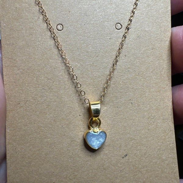 Heart Cremation Gold Necklace, Gemstone Memorial Jewelry, Pet Jewelry ...