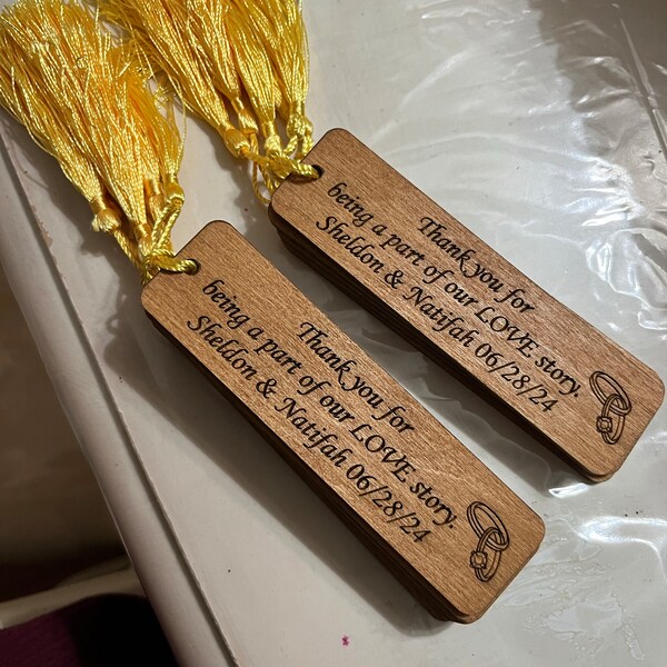Custom Wooden Bookmarks Favor Wedding Gift for Guests the Perfect ...