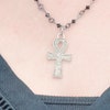 Cross Pendant Long Chain Necklace - Heavy Goth Gothic Cross Pendant on ...