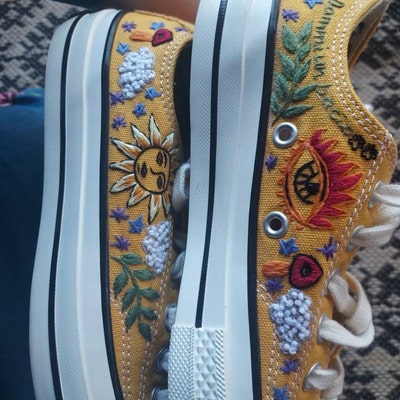 Custom Embroidered Converse High Tops/ Custom Converse Chuck Taylor ...