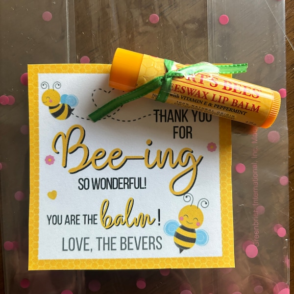 Thanks for Beeing so Wonderful Gift Tags, Honey Bee Employee ...