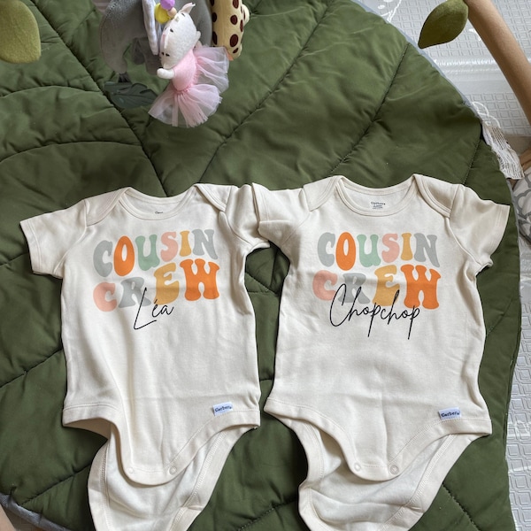Personalized Groovy Cousin Crew Kids Shirt Retro Custom Matching Cousins Shirts Cousin Trip Boho ...