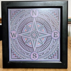 Multilayer Compass Mandala SVG, 3d Compass Svg, Shadow Box Compass ...
