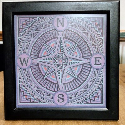 Multilayer Compass Mandala SVG, 3d Compass Svg, Shadow Box Compass ...