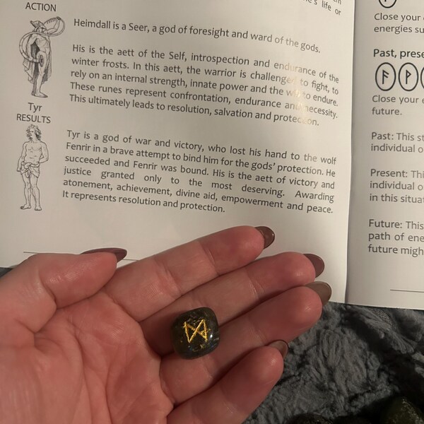 Rune Stones Gift Set Includes 21 Page Guide Book and Free Bag ...