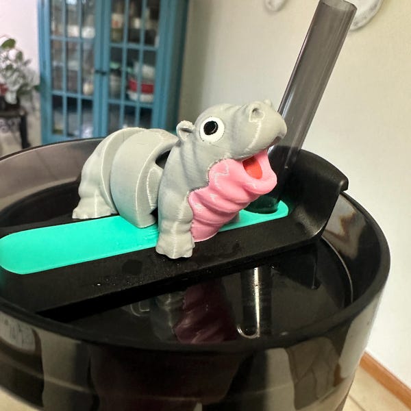 Baby Moo Deng Hippo Flexi Fidget Toy 3D Printed Ornament Stocking ...