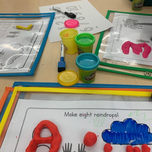 Numbers Play Doh Mat Set, 1-10 Matching, Toddler Math Counting Activity ...