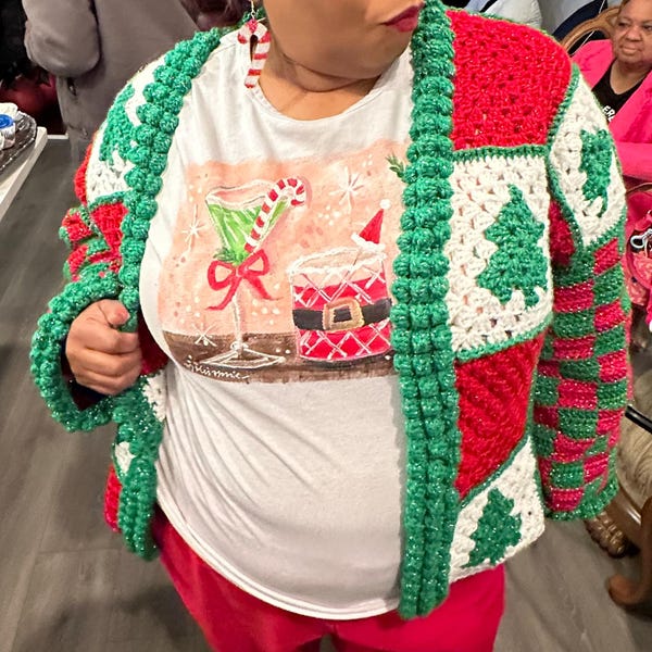 Christmas Crochet Cardigan Pattern: PDF Crochet Cardigan Pattern, Holiday Sweater, Size ...
