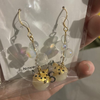 Frog on Lily Pad Earrings, Frog and Floral Petals Lovely Drop Earrings ...