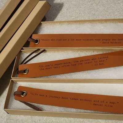 Leather Custom Quote Bookmark Personalized Bookmark Favorite - Etsy