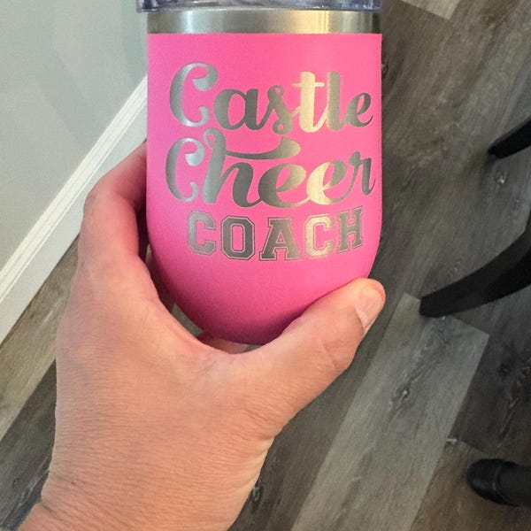 Engraved Cheer Bottle, Personalized Cheerleader Water Bottle With Straw ...