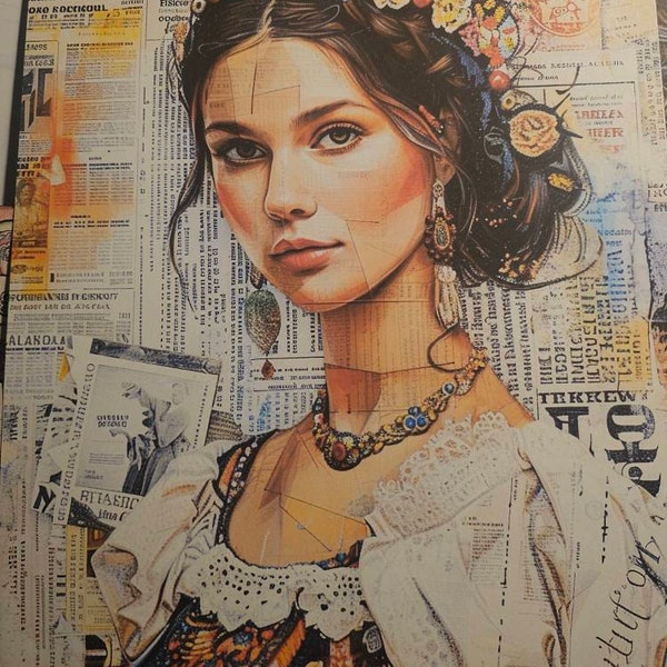 Printable Junk Journal Vintage Papyrus Paper Mixed Media Whimsical Art ...