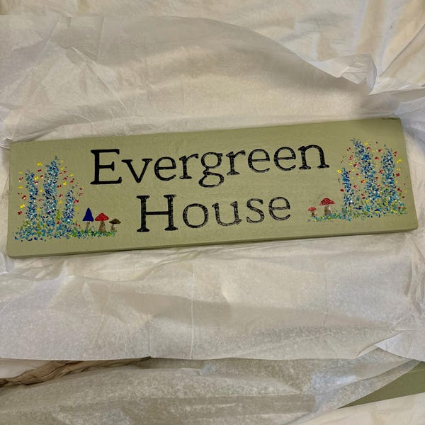 Personalised Painted Wooden Sign for House Garden Gate Outdoor Door ...