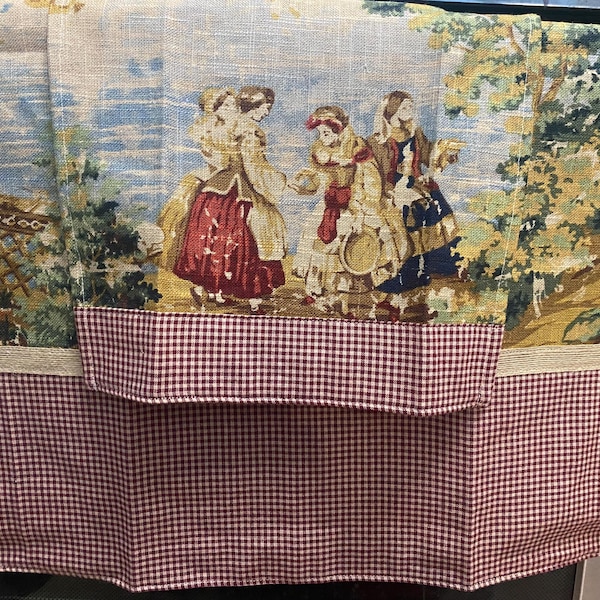 Green Toile Tea Towel, French Country Hand Towel, Kitchen Linen, Green ...