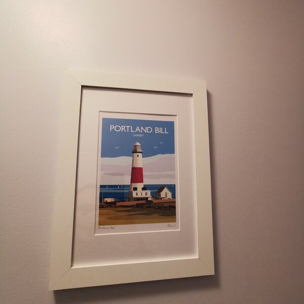 Portland Bill, Dorset. HAND SIGNED Art Print/travel Poster by Julia ...