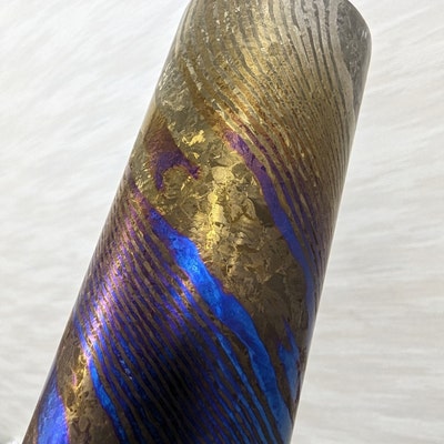 Titanium Damascus Billet 15 X 2 X 0.2 Mokuti Blank Ti Damascus Billet ...