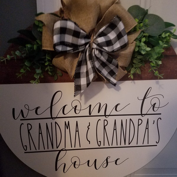 Welcome Sign for Grandparents - Personalized Welcome Sign - Custom Door ...