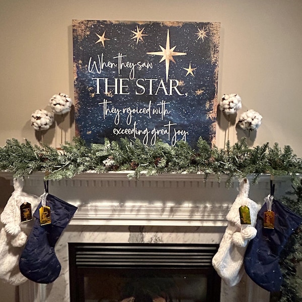 Star of Bethlehem Christmas Scripture Sign, Matthew 2 Entryway Living ...