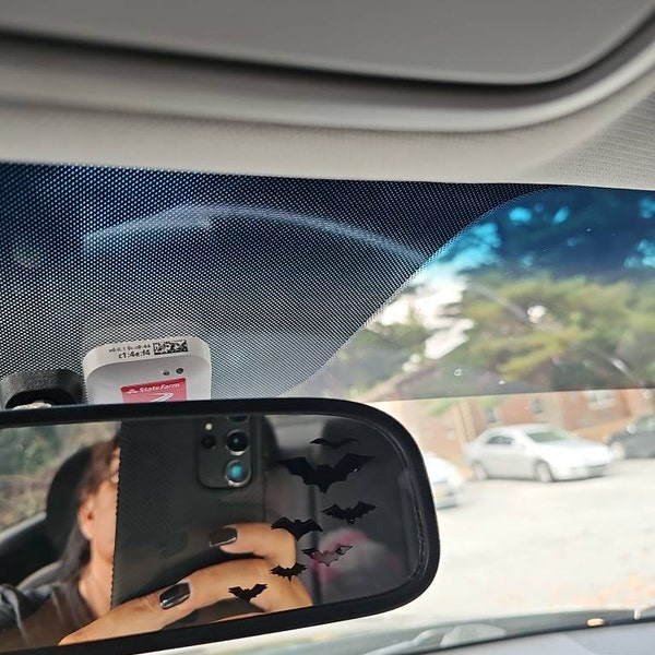 Ghost Decal, Ghost With Bats, Mini Ghost, Rearview Mirror Decal, Car ...