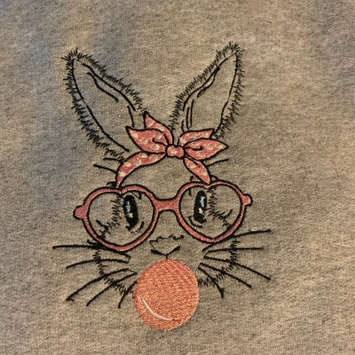 Bunny Face Embroidery Design, Rabbit Embroidery Design, Easter ...