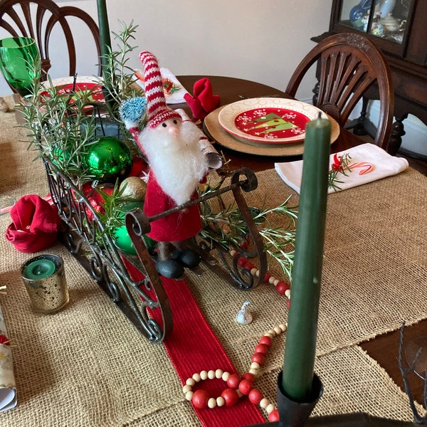 Iron Santa Sleigh: Holiday Decor Accent Piece - Etsy