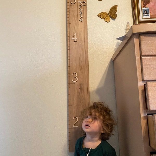 Natural Growth Chart Ruler 3D, Wooden Measuring Stick for Kids, Giant ...