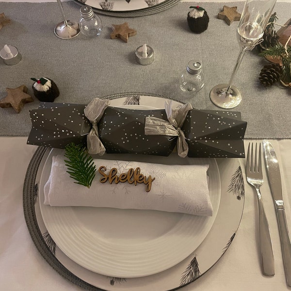 Wooden Place Names - Wedding Table Settings Dinner Party Place Settings ...