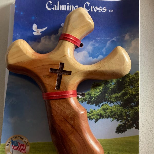 Cedar Calming Cross Angel With an Engraved Graphic - Etsy