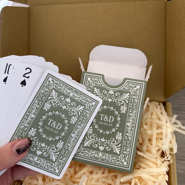 Personalized Guest Book Playing Cards: 28 Colors for Wedding - Etsy