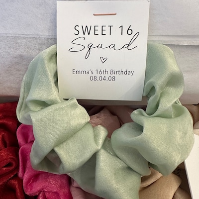 Printable Party Favor Tag for Hair Scrunchies, Personalized Scrunchie ...