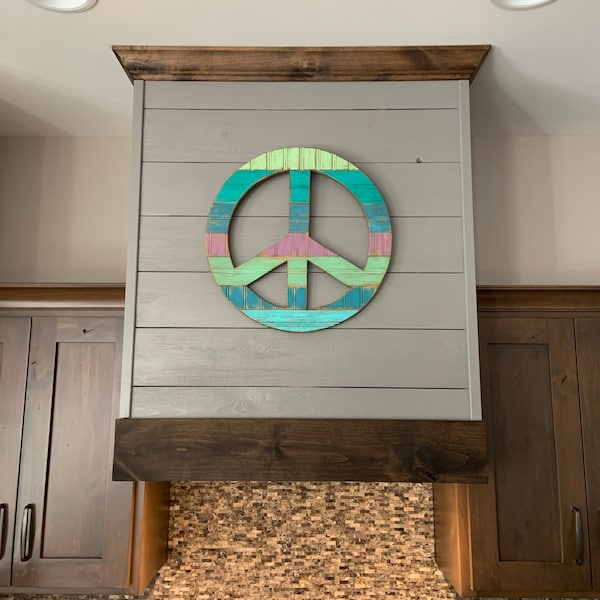 Large 24" Rustic Wood Peace Sign Wall Decor - Etsy