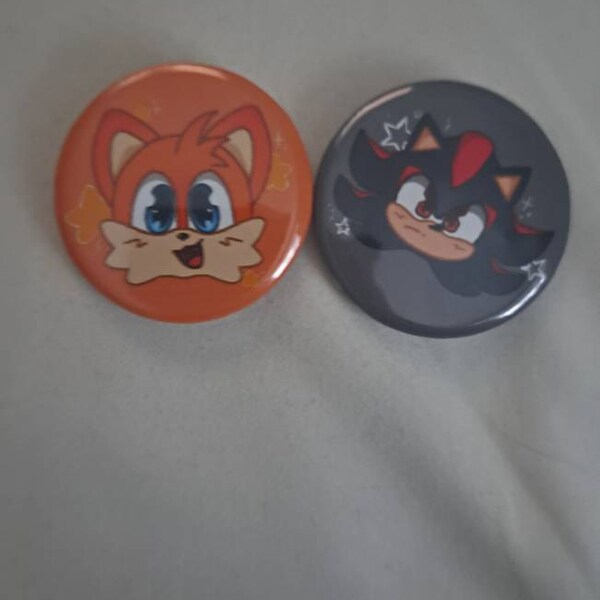 Sonic and Friends Cute Homemade 1.5" (37mm) Badges and Buttons (tails ...
