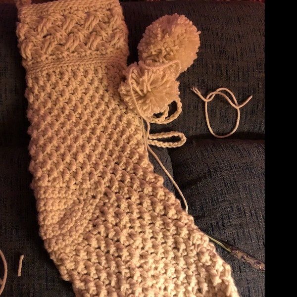 Crochet Pattern for Christmas Stocking, Ivory Snow Aran PDF16-280 - Etsy