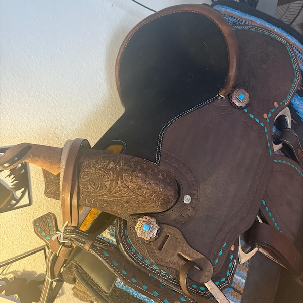 Western Barrel Racing Pleasure Trail Deep Seat Premium Leather Horse ...