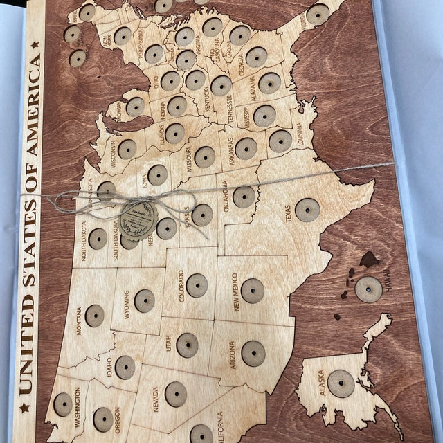 Us Quarter Map Printable Wooden US 50 States Quarter Map, Quarter Coin